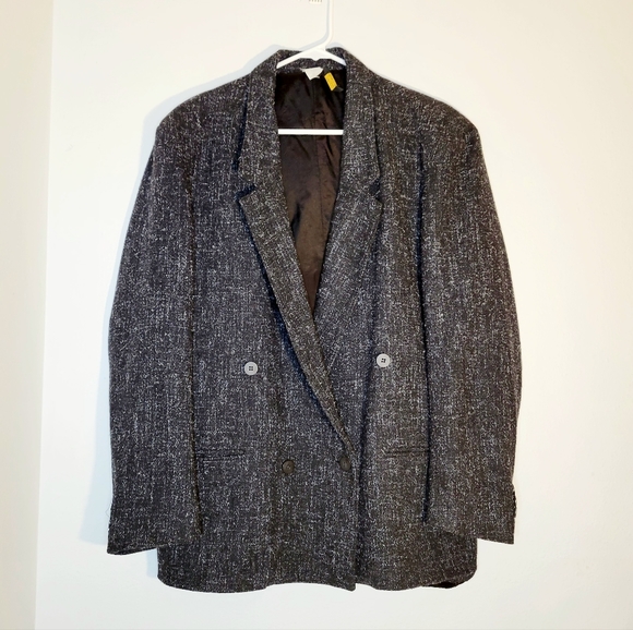 Cotler | Suits & Blazers | Cotler Black Wool Blend Tweed Double ...
